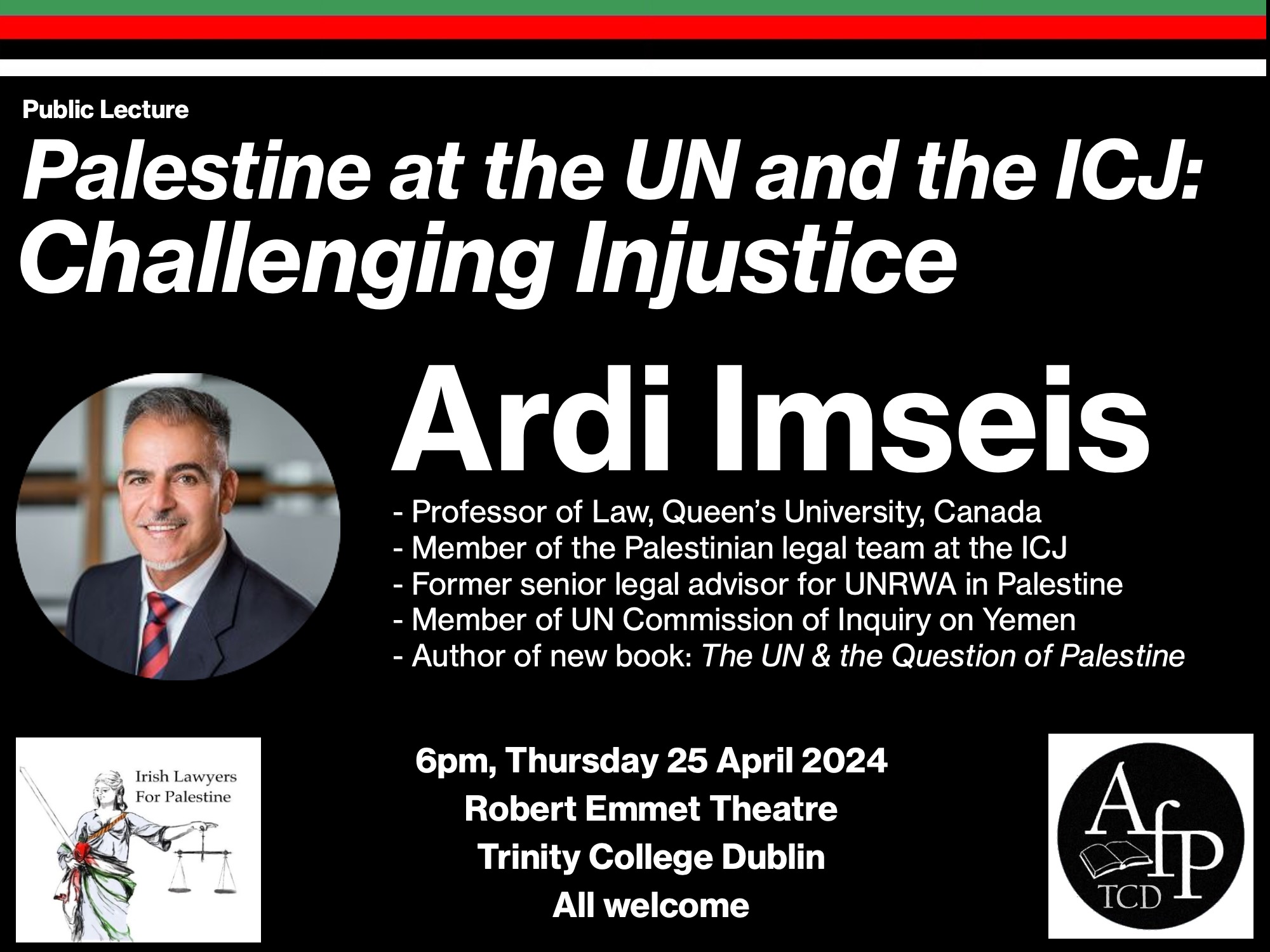 Public Lecture at TCD: Ardi Imseis — ‘Palestine at the UN and the ICJ ...